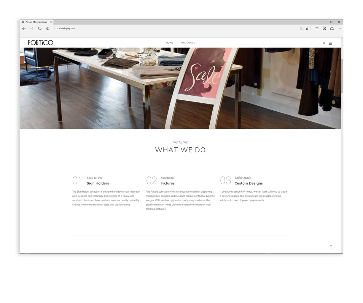 PORTICO MERCHANDISING WEBSITE – Kristen Arnold Design